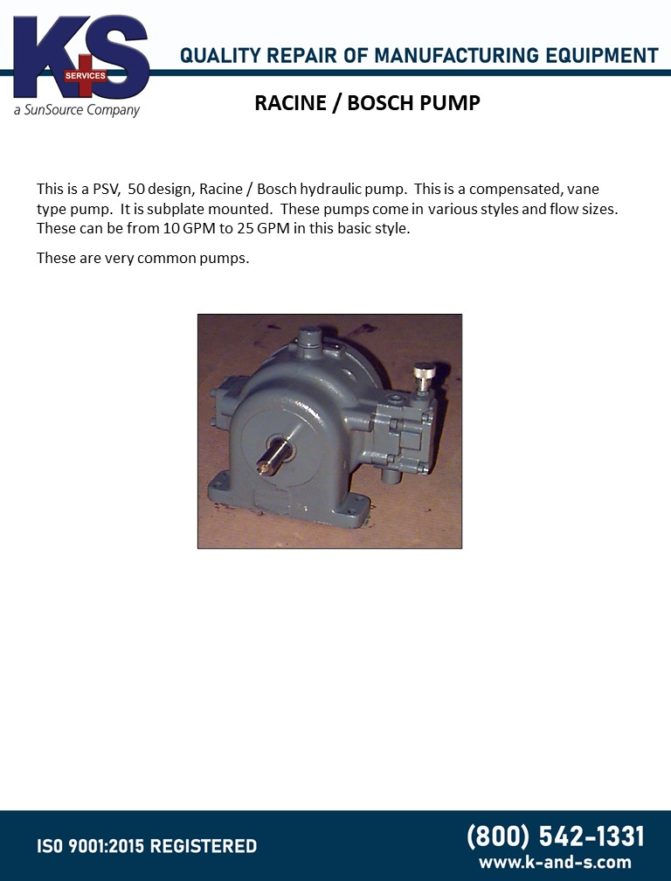 Racine - Bosch Pump - K+S Services