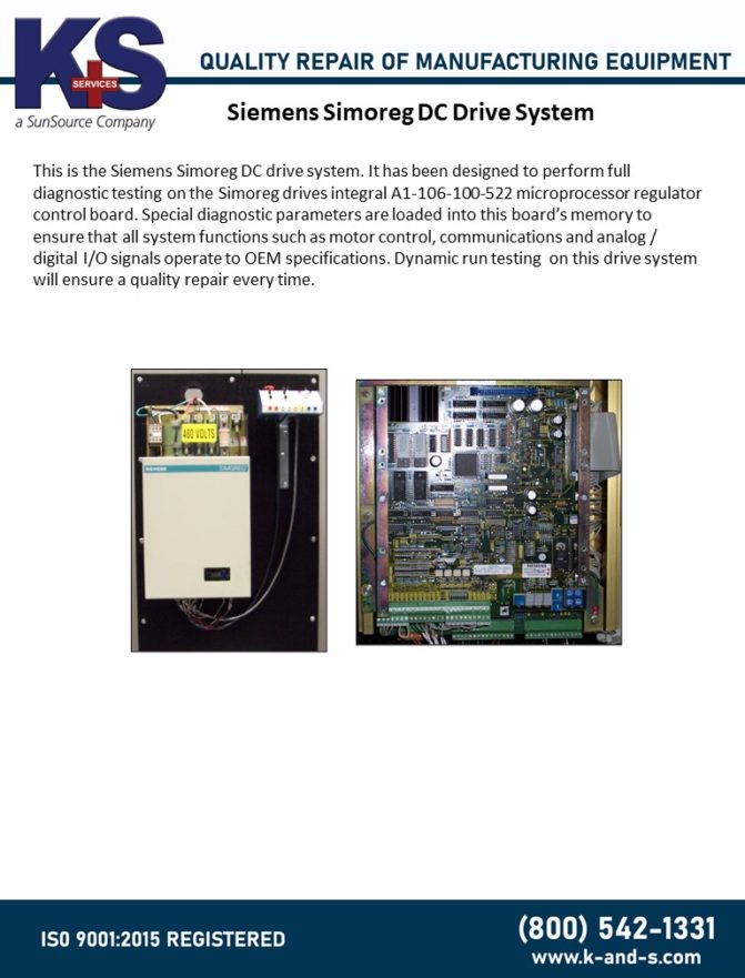 Siemens Simoreg DC Drive Systems - K+S Services