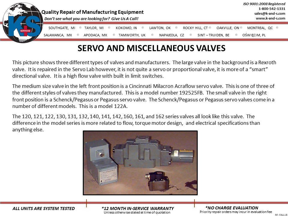 Servo and Miscellaneous Valves | K+S Services, Inc.